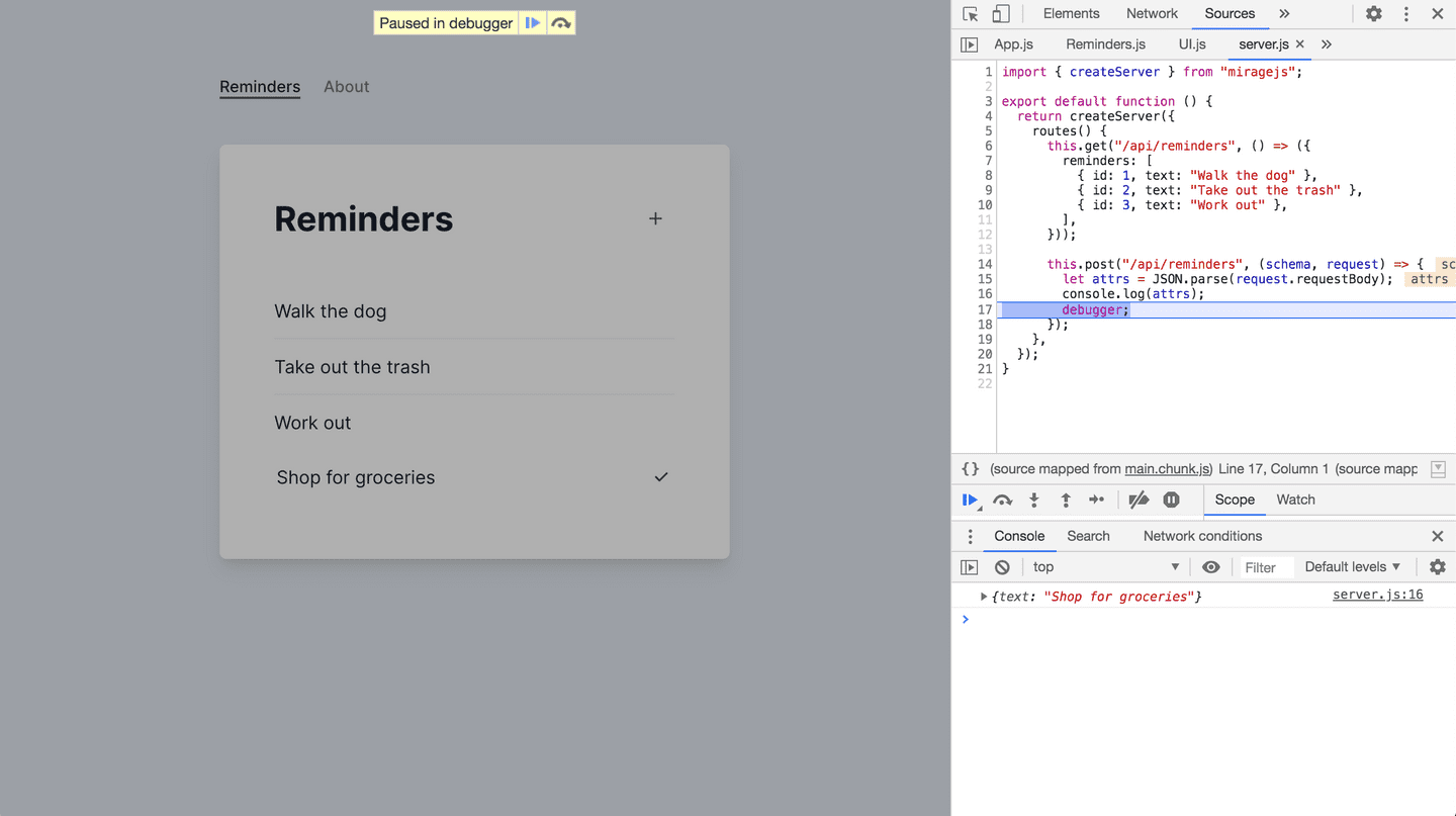 Tutorial: Part 2 – Static POST Handler • Mirage JS